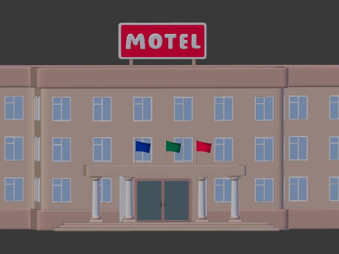Cartoon motel 3D model - TurboSquid 1417545