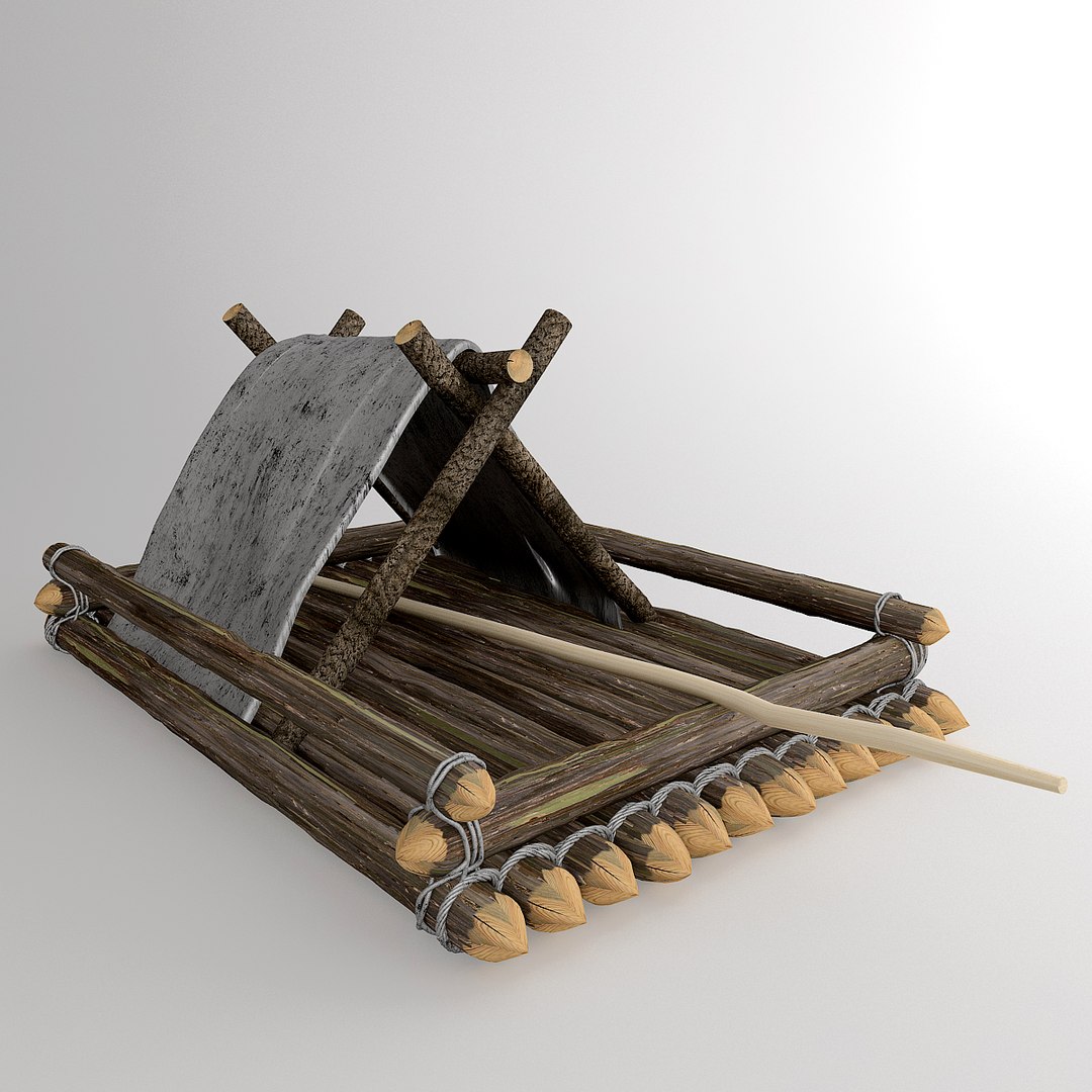 3d raft boat model