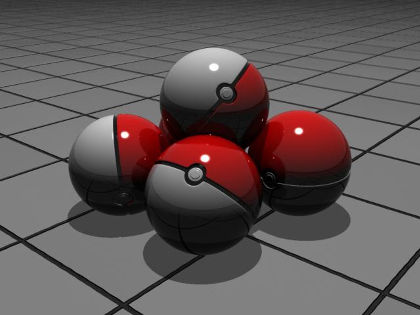3d Model Pokeball Pokemon