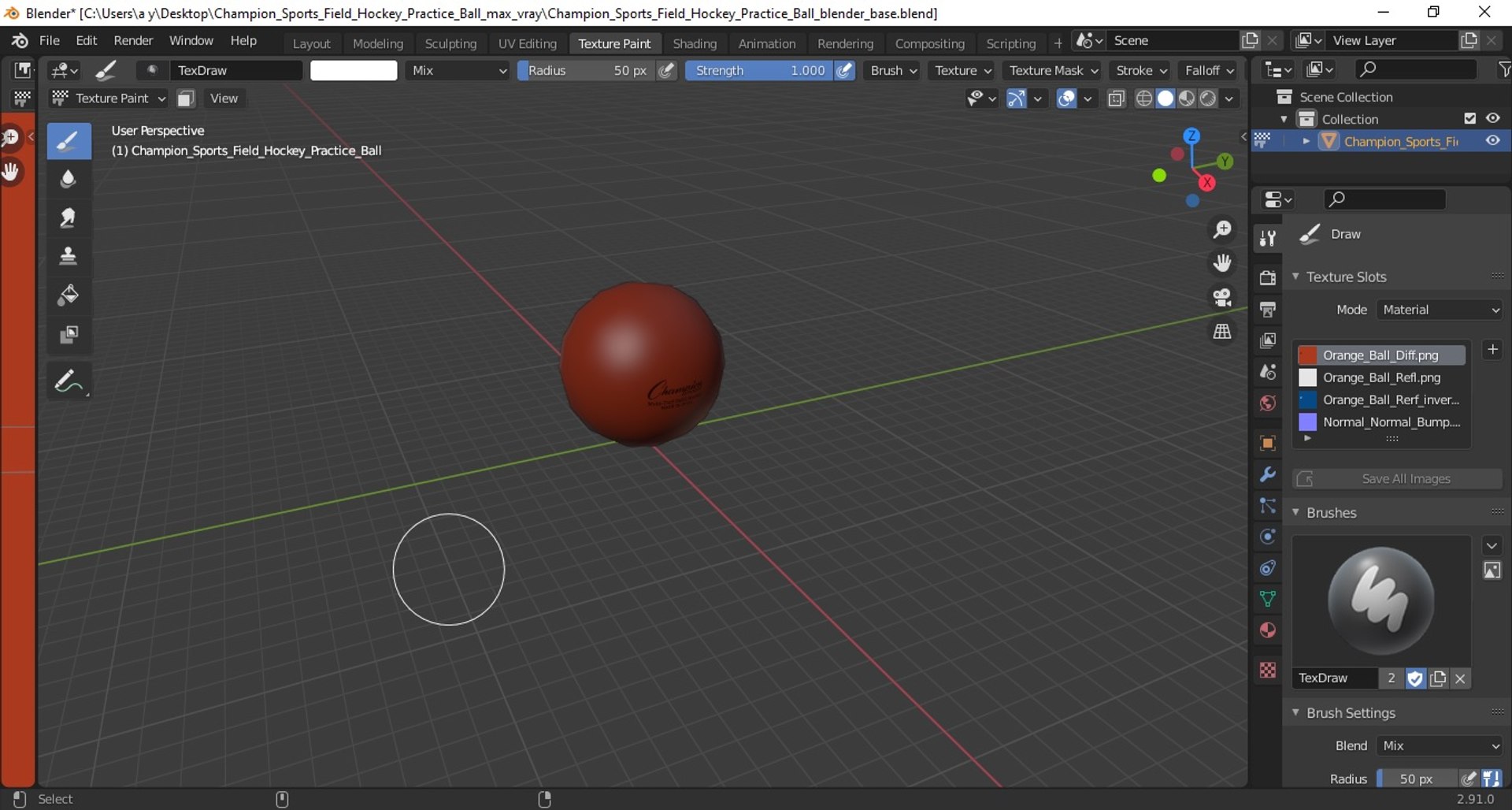 3D model Champion Sports Field Hockey Practice Ball - TurboSquid 1778814