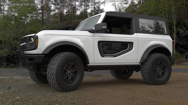 modelo 3d SUV Ford Bronco de dos puertas color blanco Oxford ...