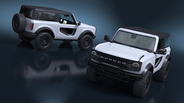modelo 3d SUV Ford Bronco de dos puertas color blanco Oxford ...