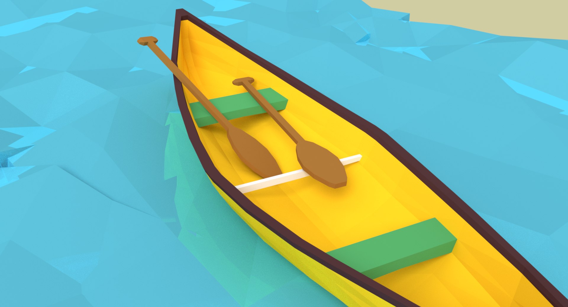 Cartoon Canoe Model - TurboSquid 1320751