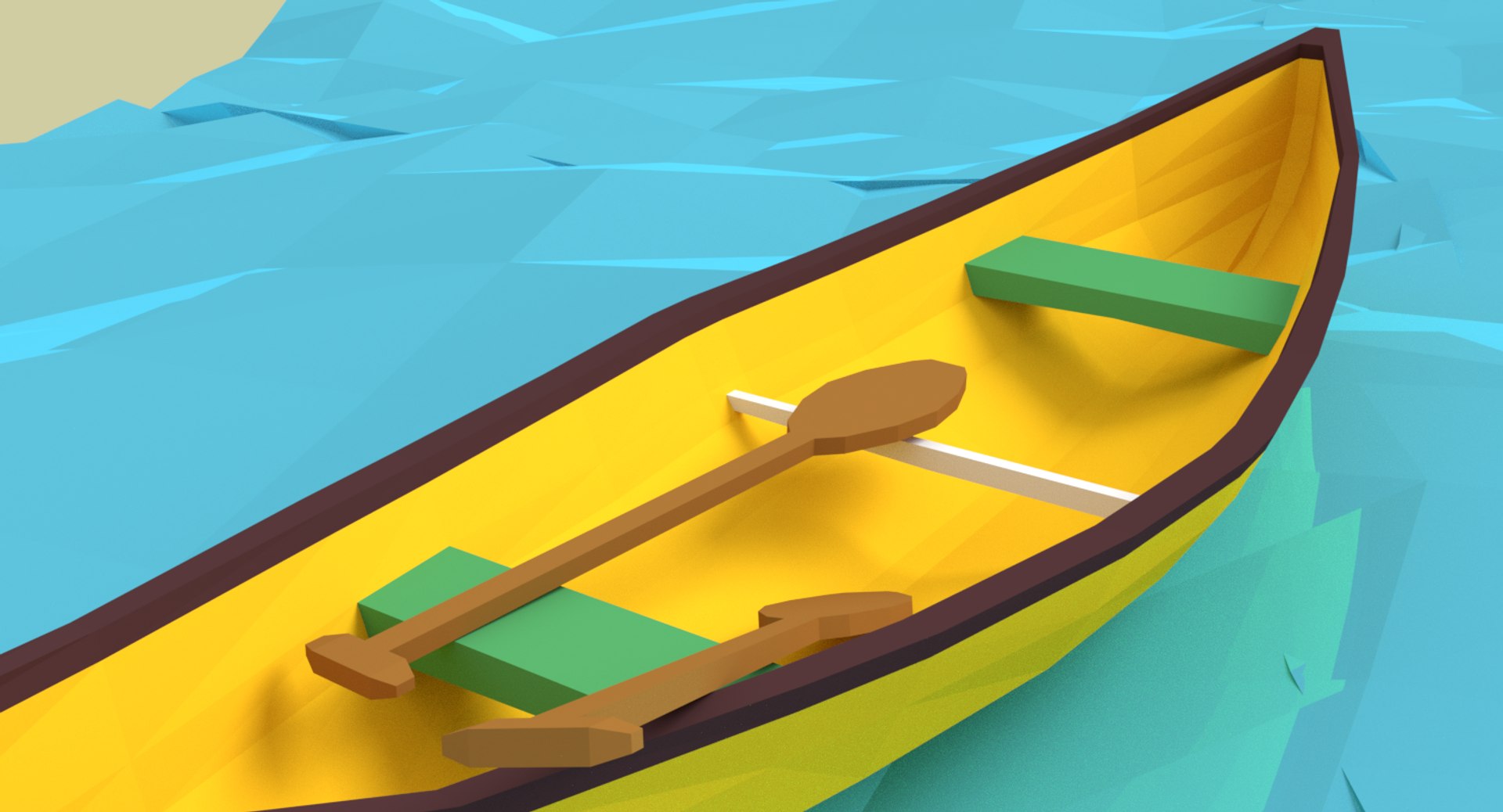 Cartoon Canoe Model - TurboSquid 1320751