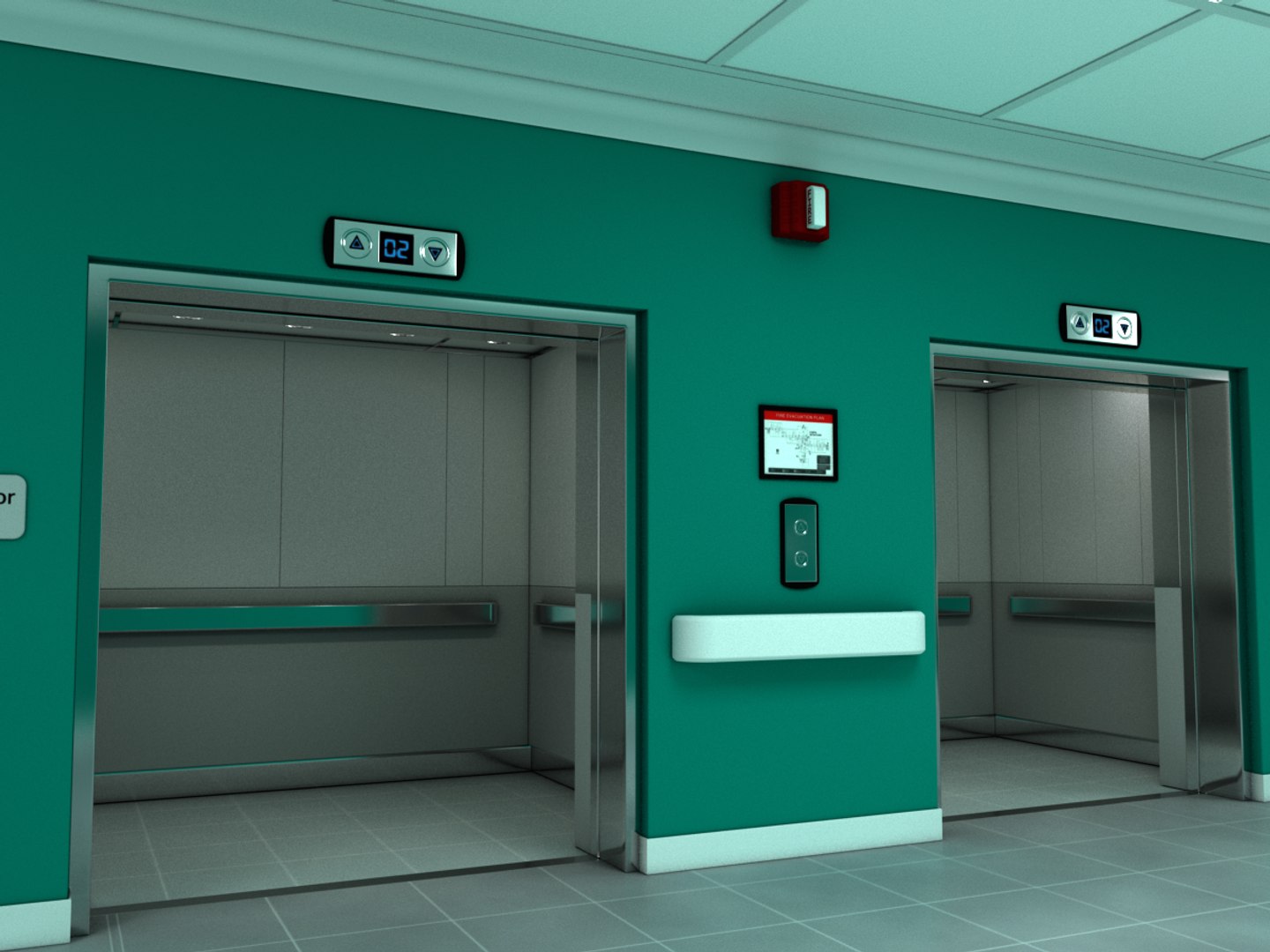 Scene elevator lobby interior 3D model - TurboSquid 1401712