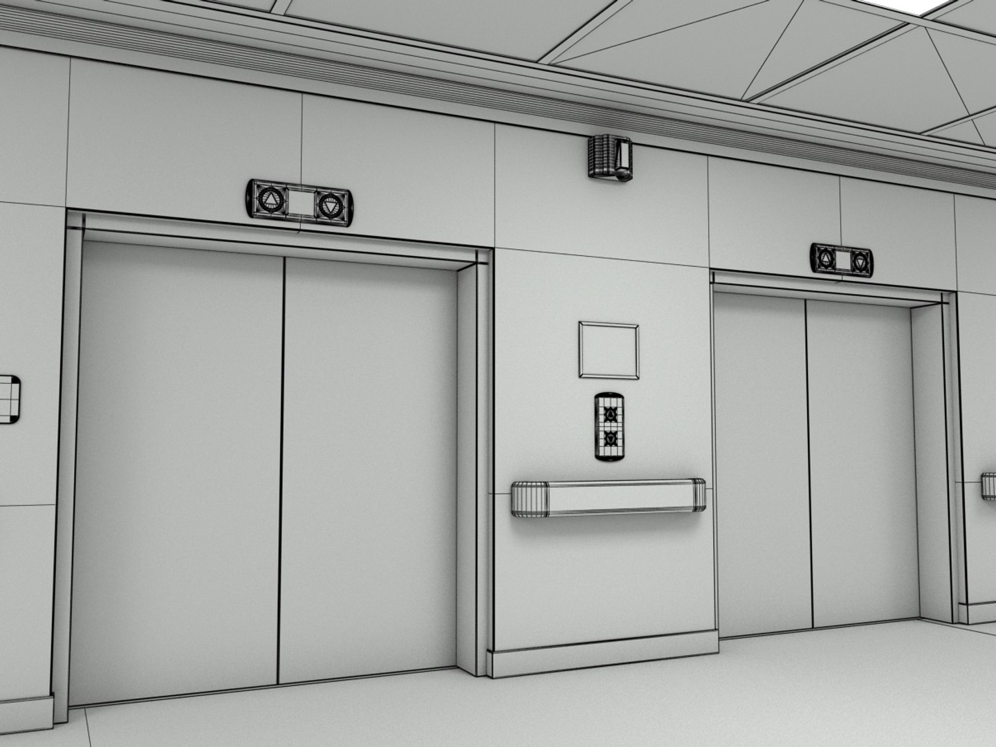 Scene elevator lobby interior 3D model - TurboSquid 1401712