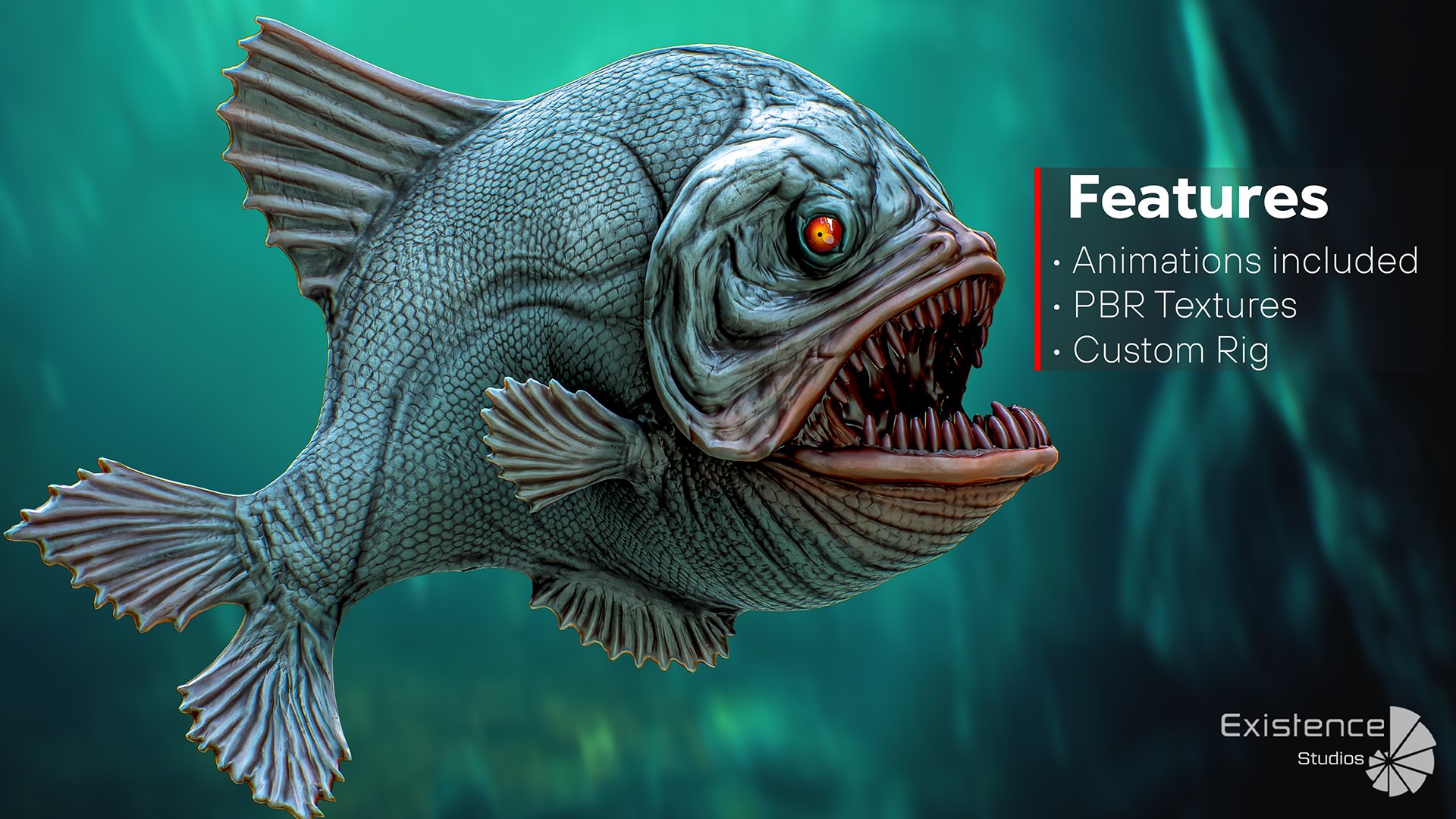 The Piranha - Low Poly Fish - Ocean Predator - Pirana 3d Model Art By ...