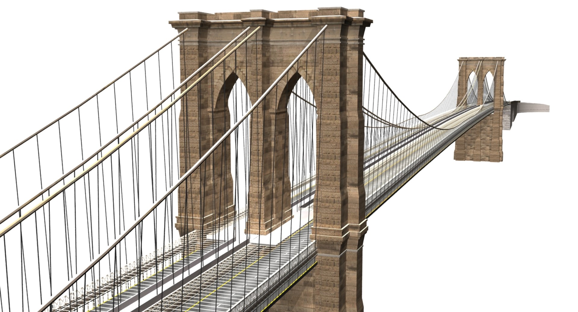 3D Brooklyn Bridge Model - TurboSquid 1270175