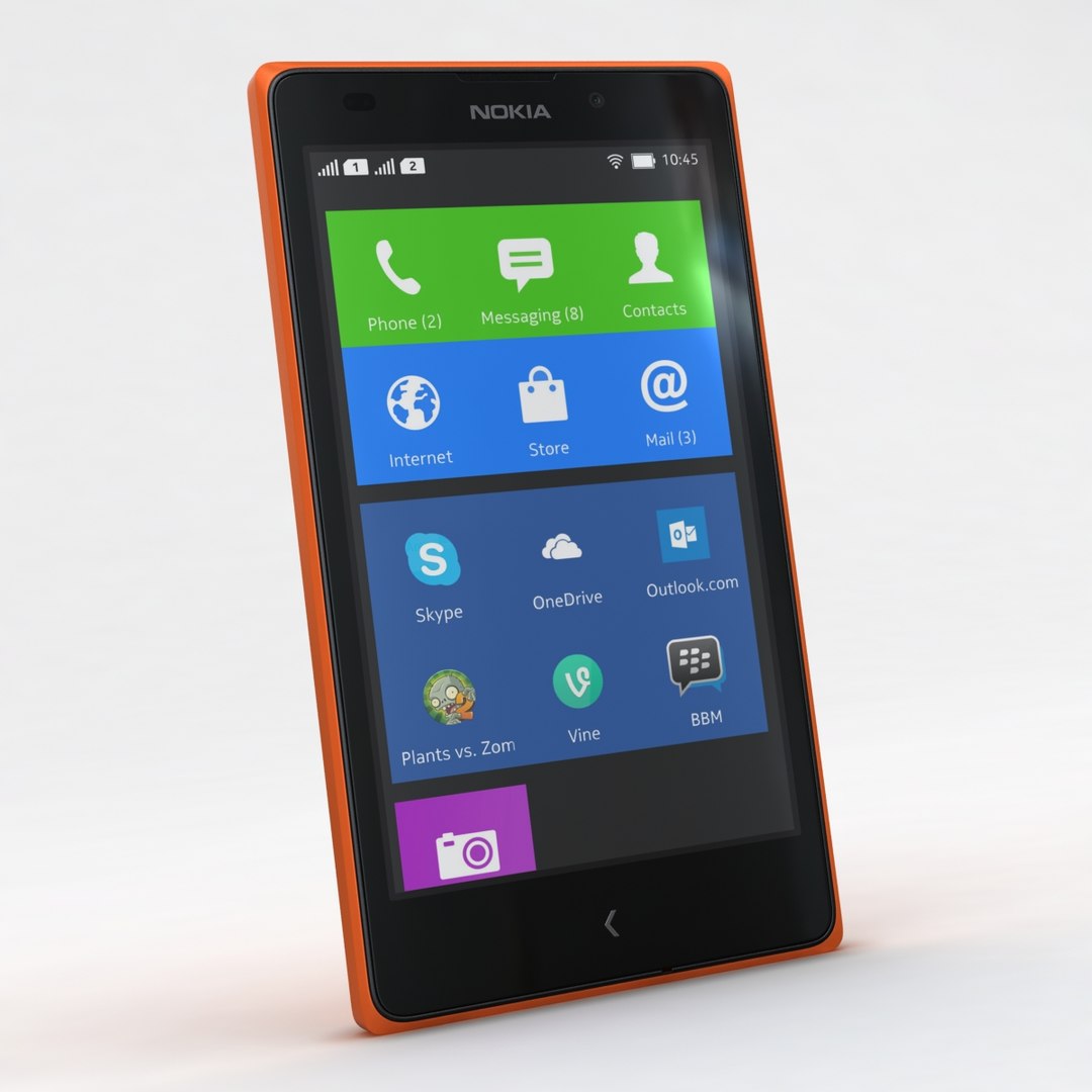 Nokia Xl Dual Orange 3d Model