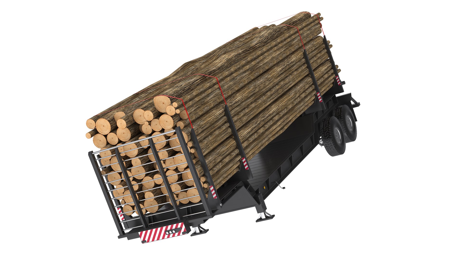 Logging Trailer With Logs Model - TurboSquid 2298056