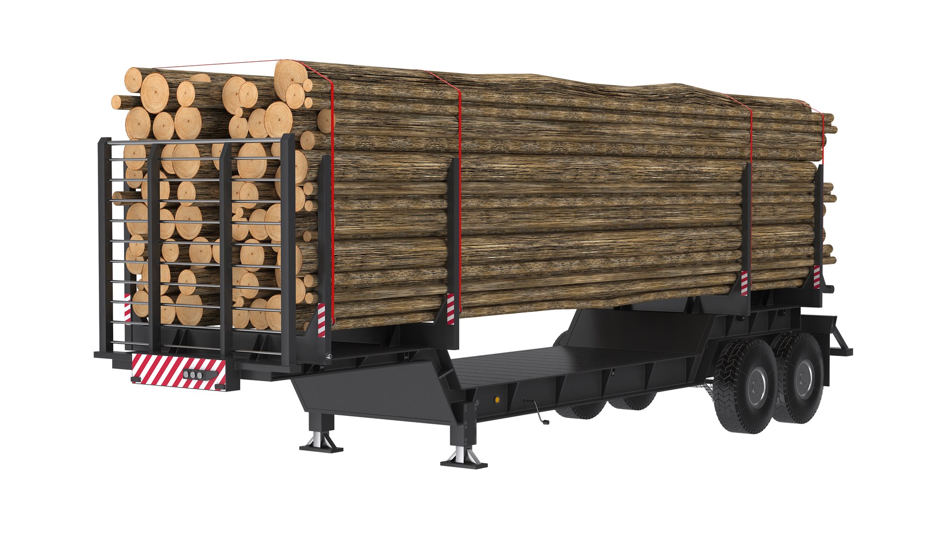 Logging Trailer With Logs Model - TurboSquid 2298056