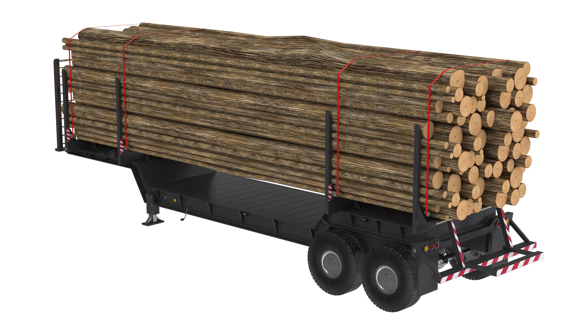 Logging Trailer With Logs Model - TurboSquid 2298056