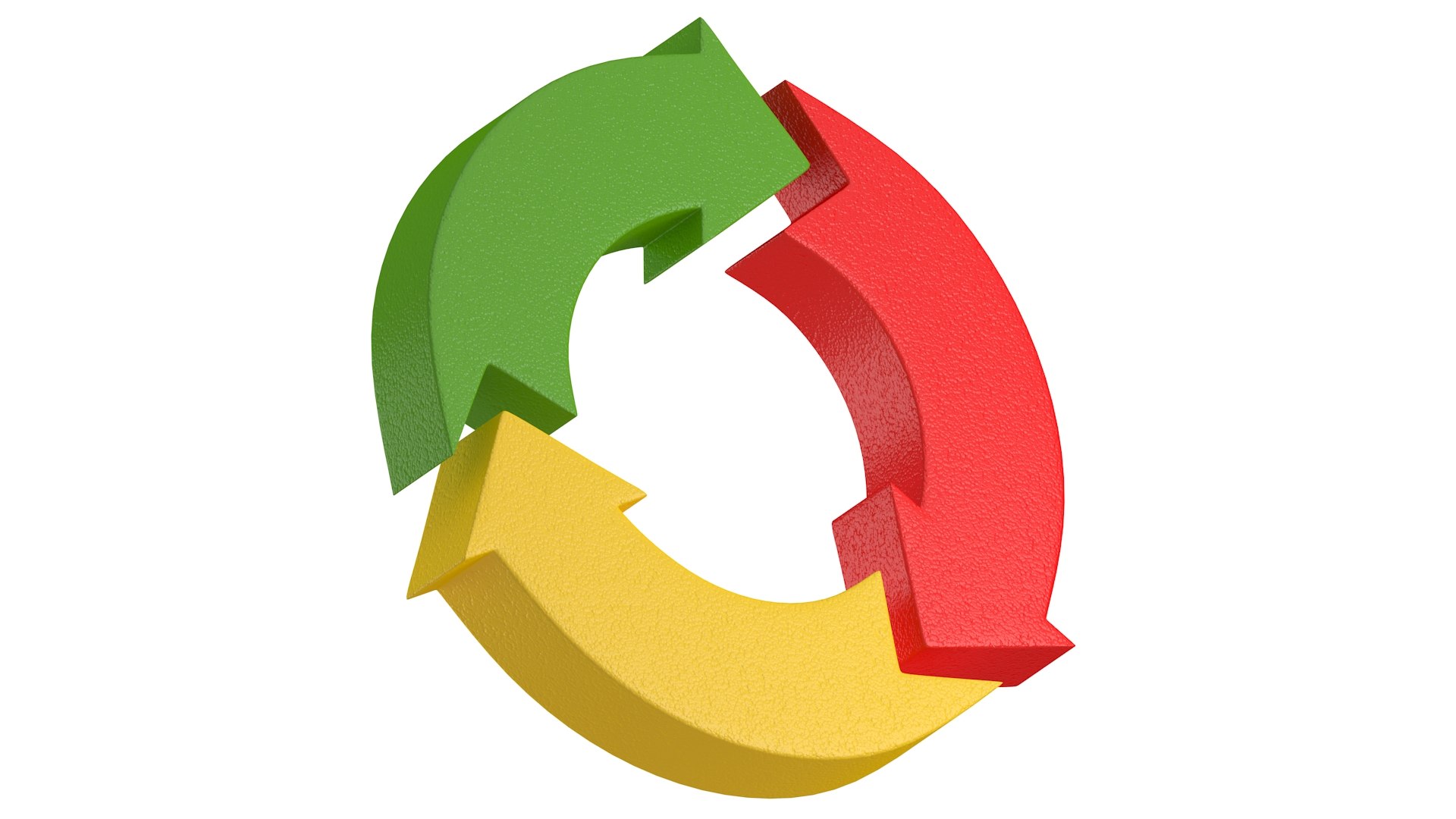 3D Triple Circular Arrows Symbol 01 - TurboSquid 1721475