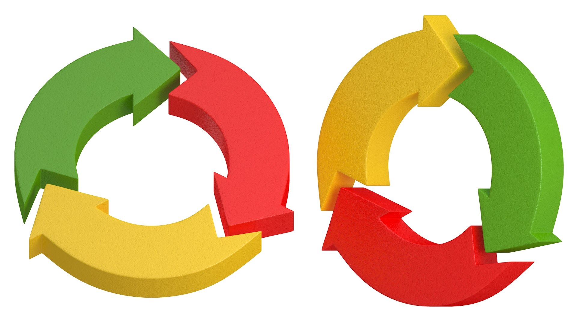 3D Triple Circular Arrows Symbol 01 - TurboSquid 1721475