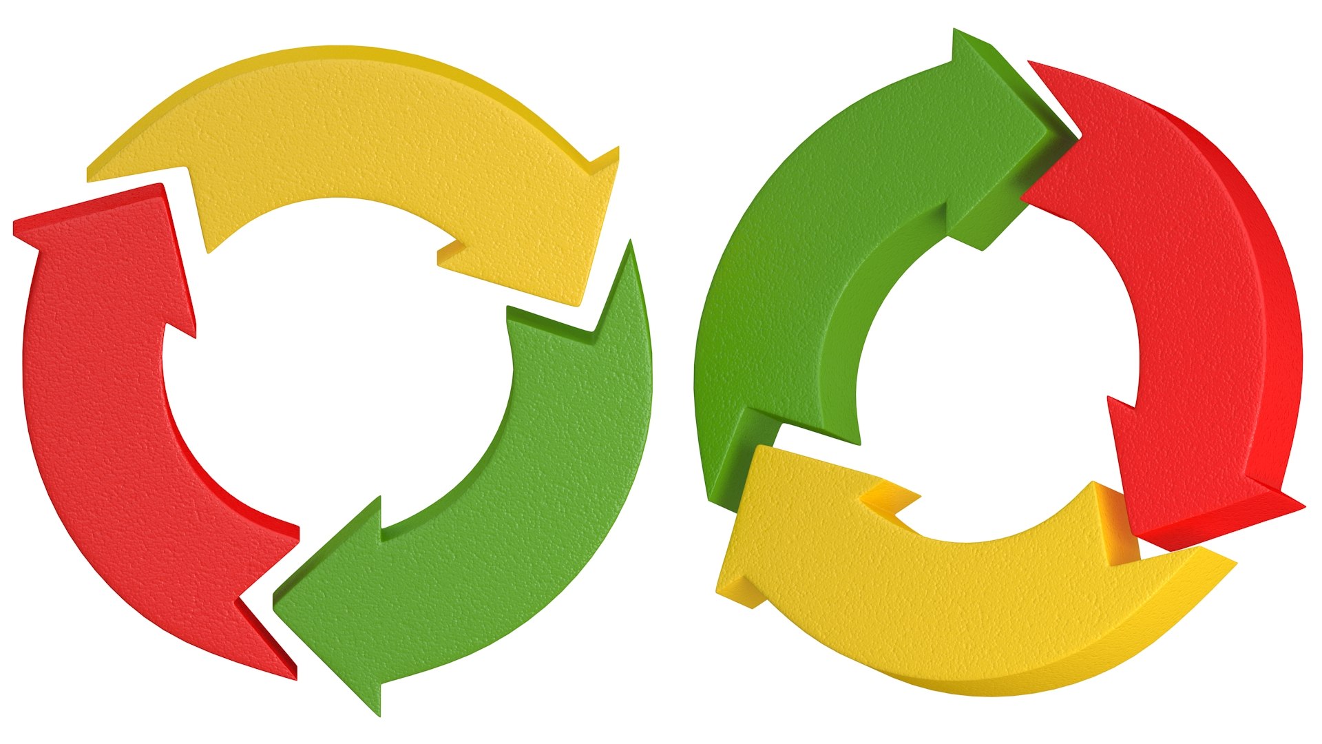 3D Triple Circular Arrows Symbol 01 - TurboSquid 1721475