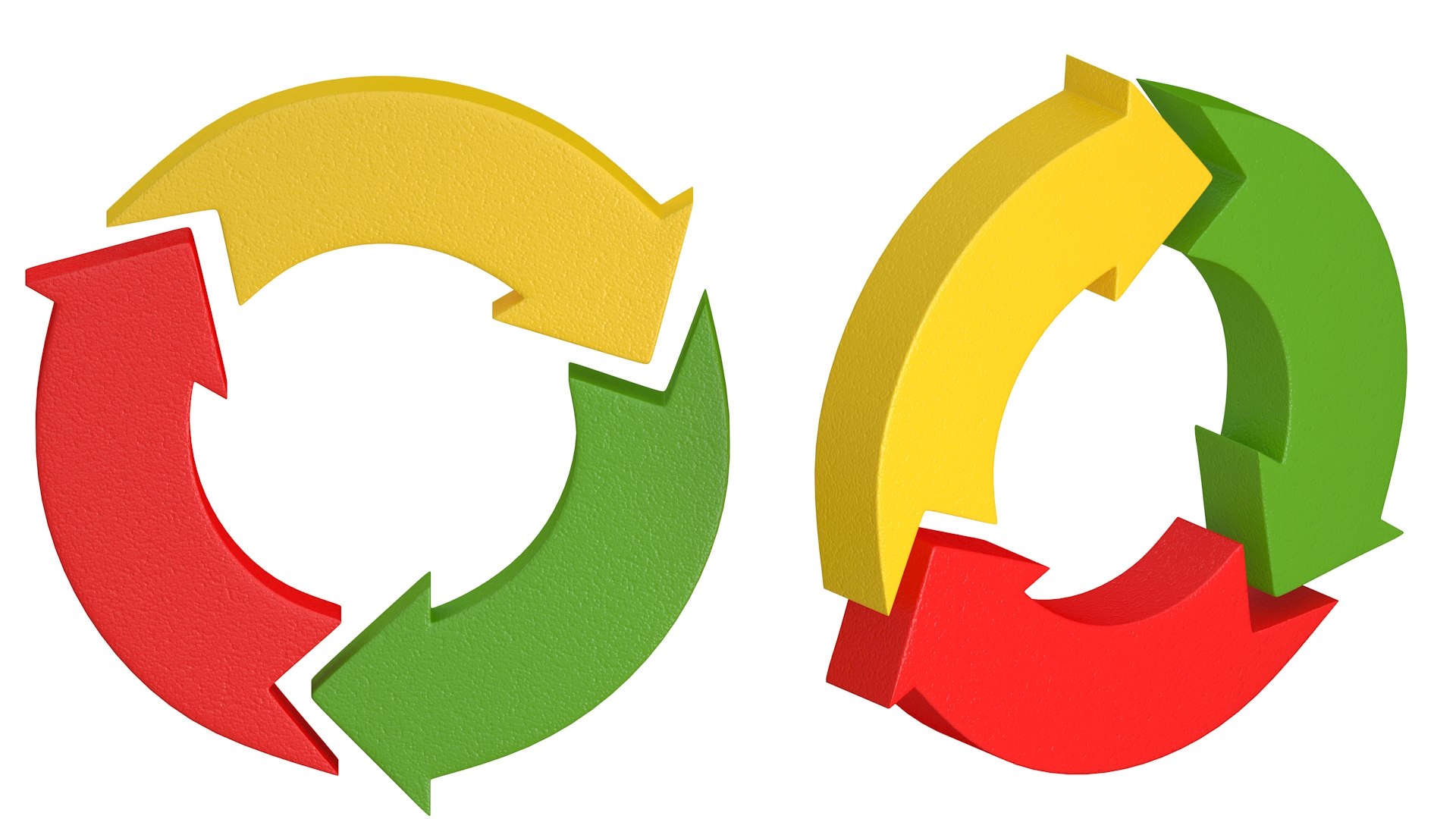 3D Triple Circular Arrows Symbol 01 - TurboSquid 1721475