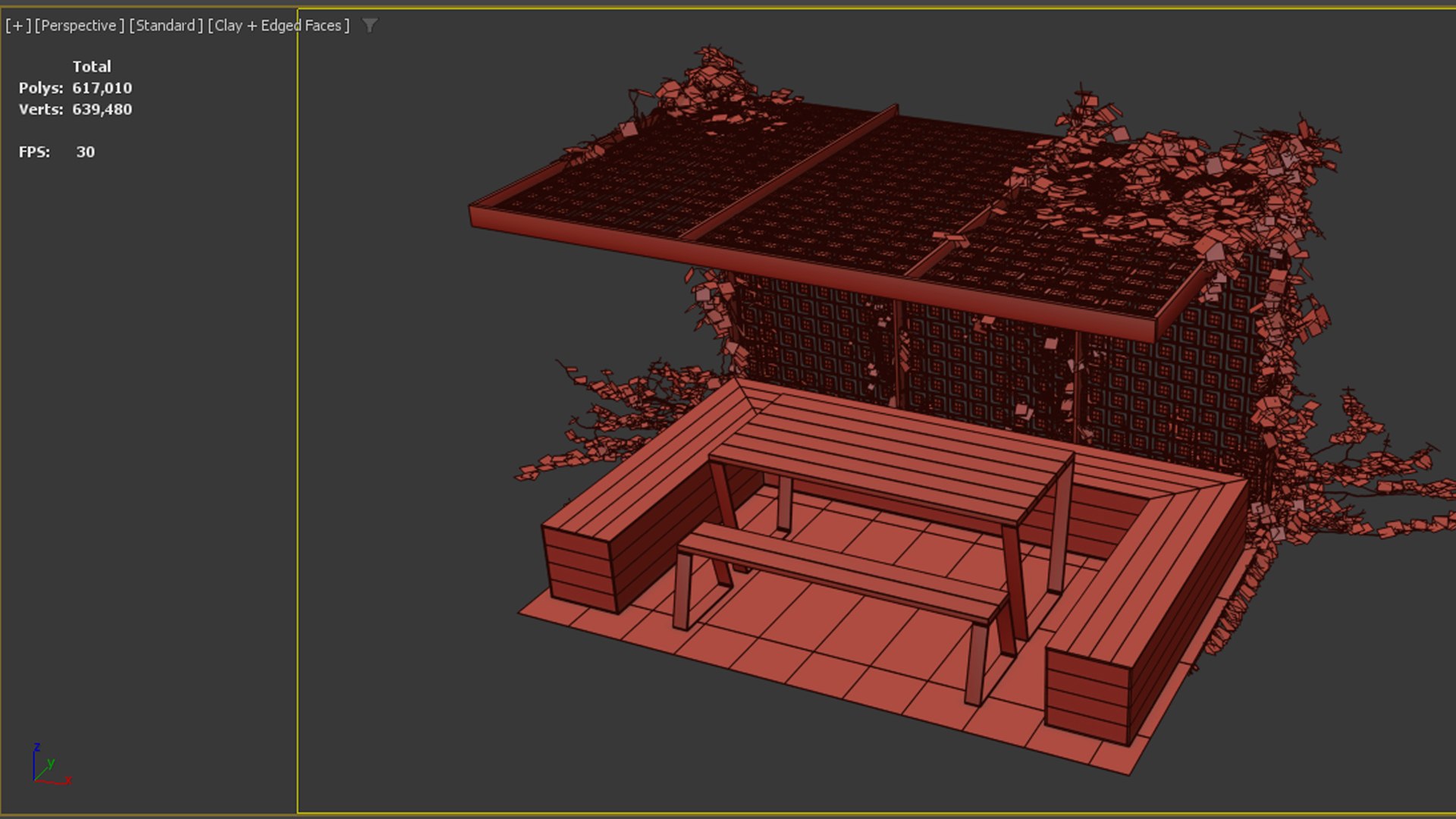 3D Model Modern Outdoor Seating With Pergola And Trellis - TurboSquid ...