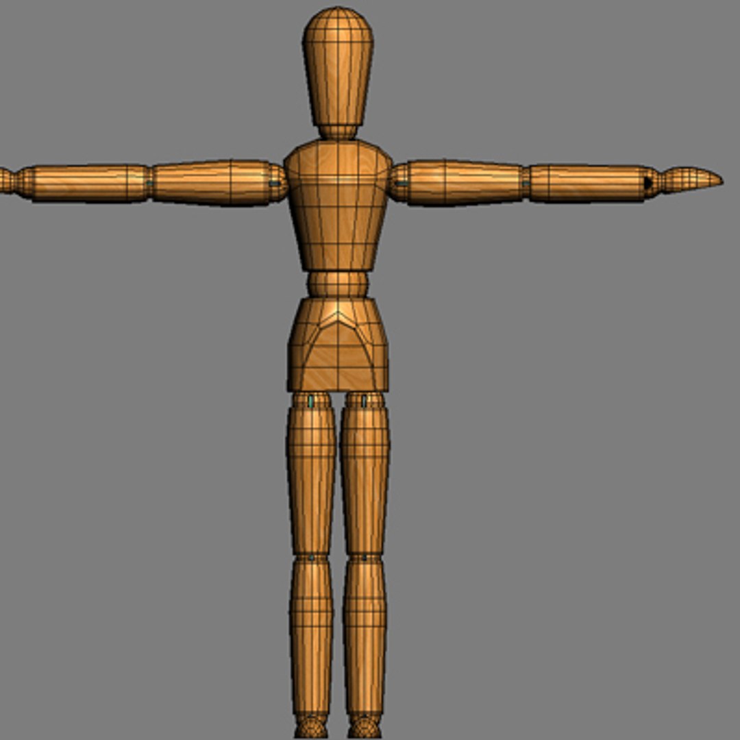 3d Wood Man Wooden Model
