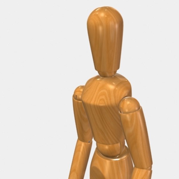 3d wood man wooden model