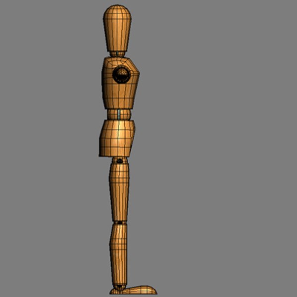 3d wood man wooden model