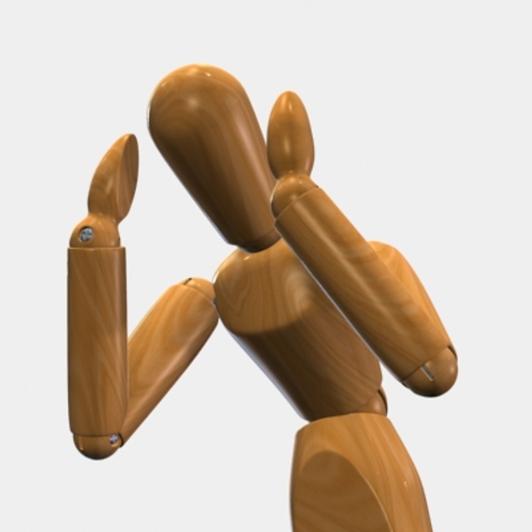 3d Wood Man Wooden Model