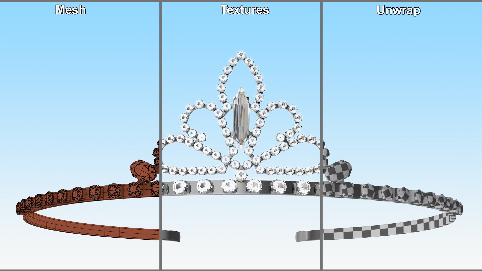 3D Model Jeweled Tiara Headband - TurboSquid 2284563