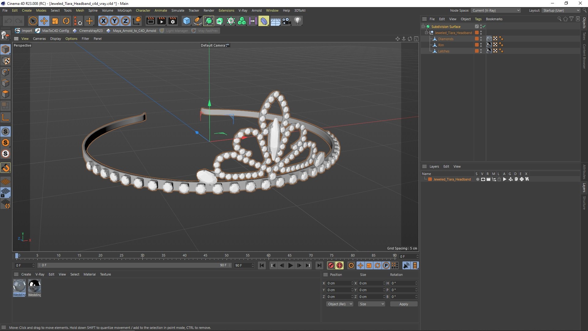 3D Model Jeweled Tiara Headband - TurboSquid 2284563