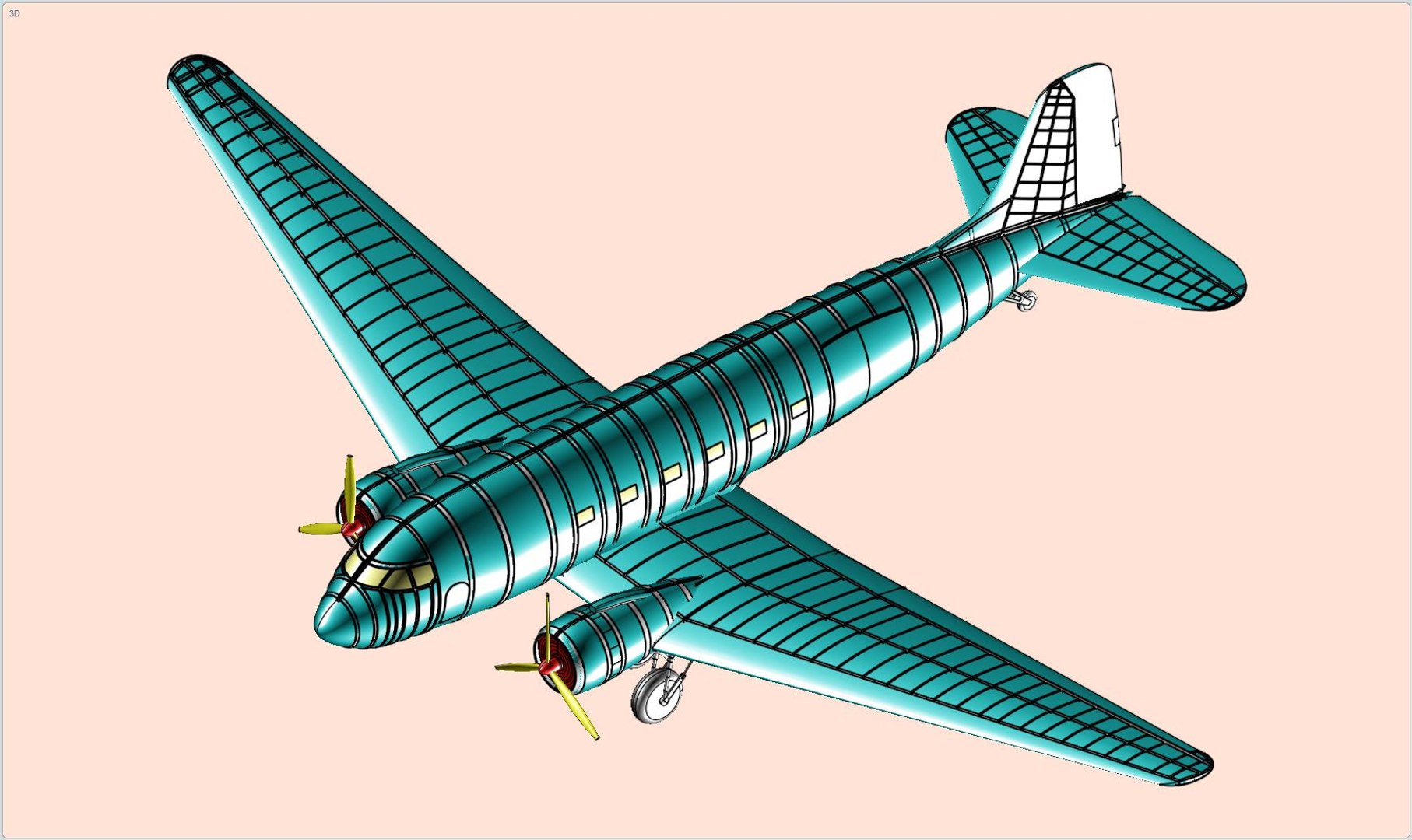 3d Douglas C-47 Transport Aircraft