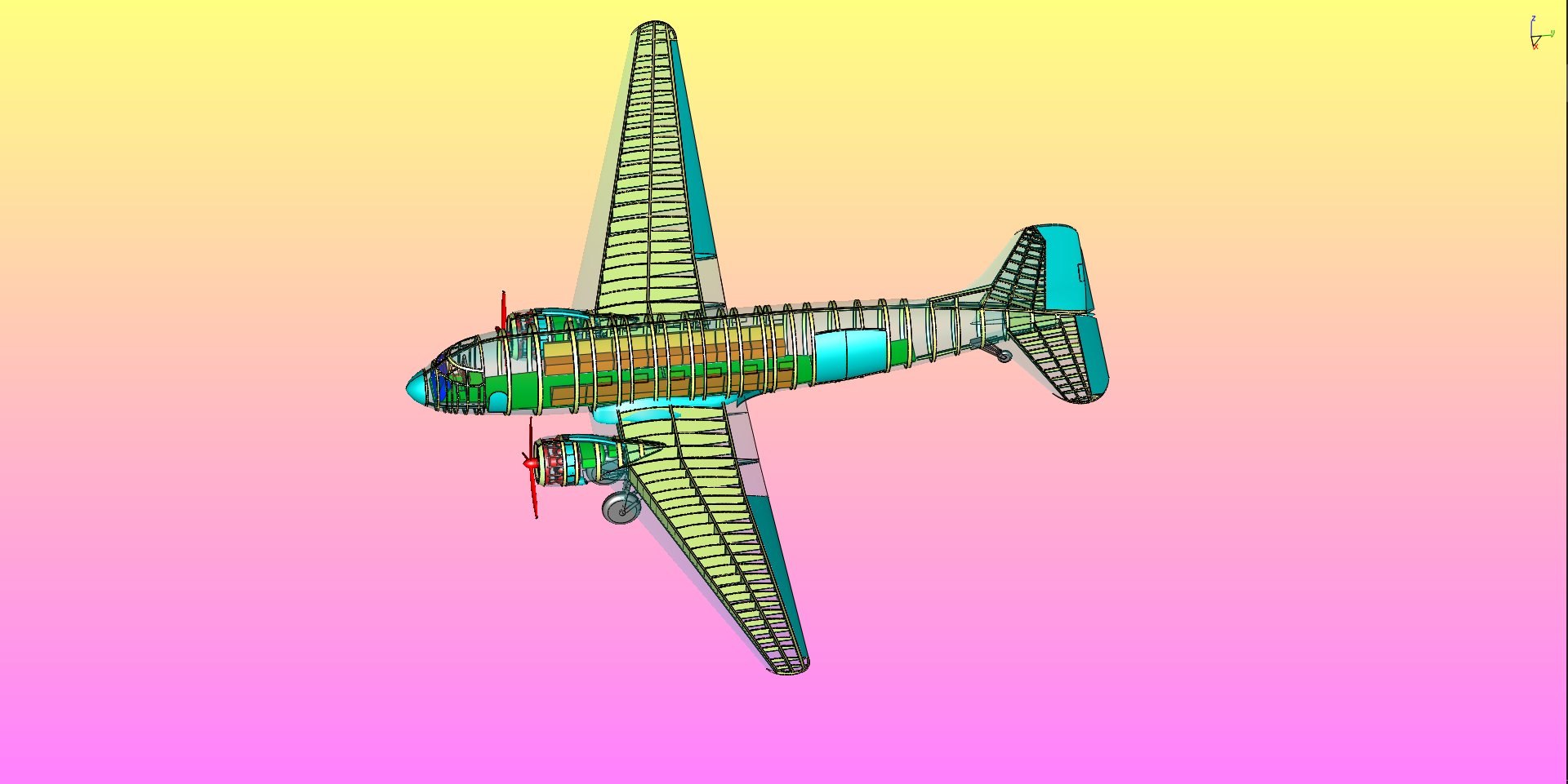 3d Douglas C-47 Transport Aircraft