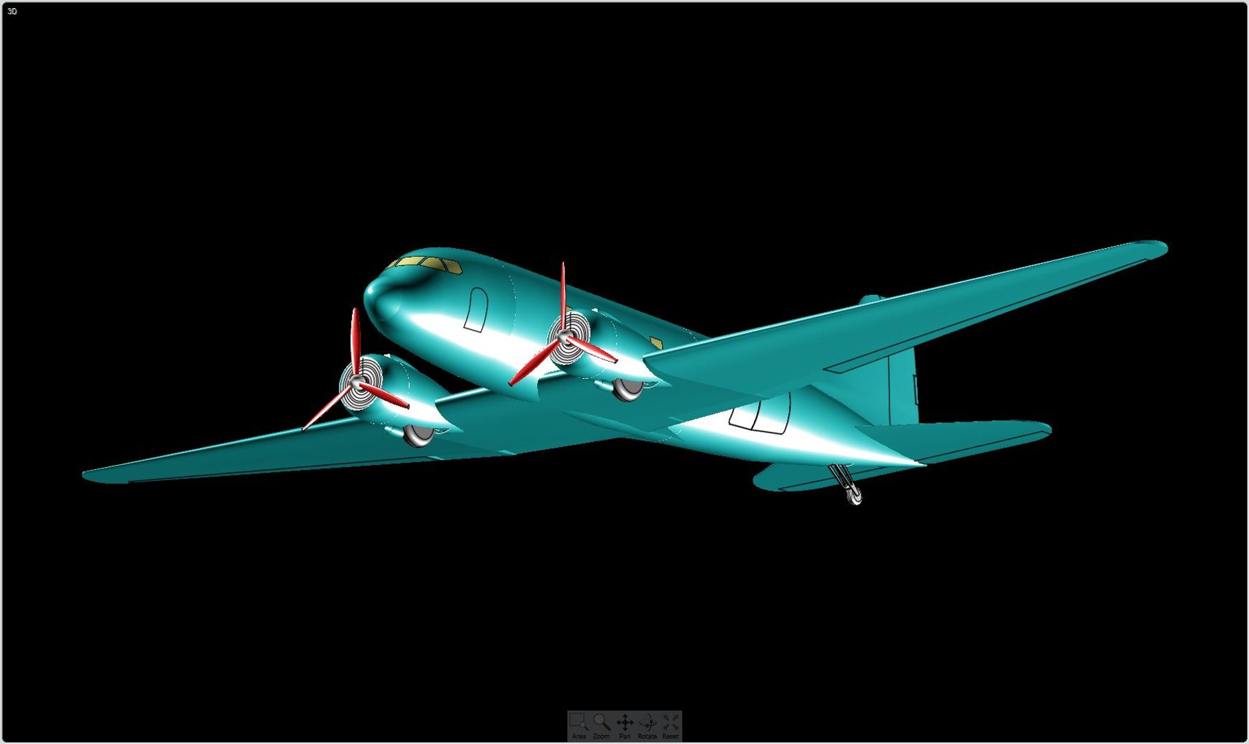 3d Douglas C-47 Transport Aircraft