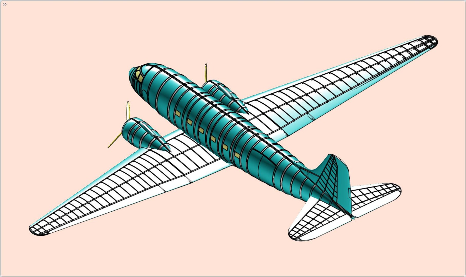 3d Douglas C-47 Transport Aircraft