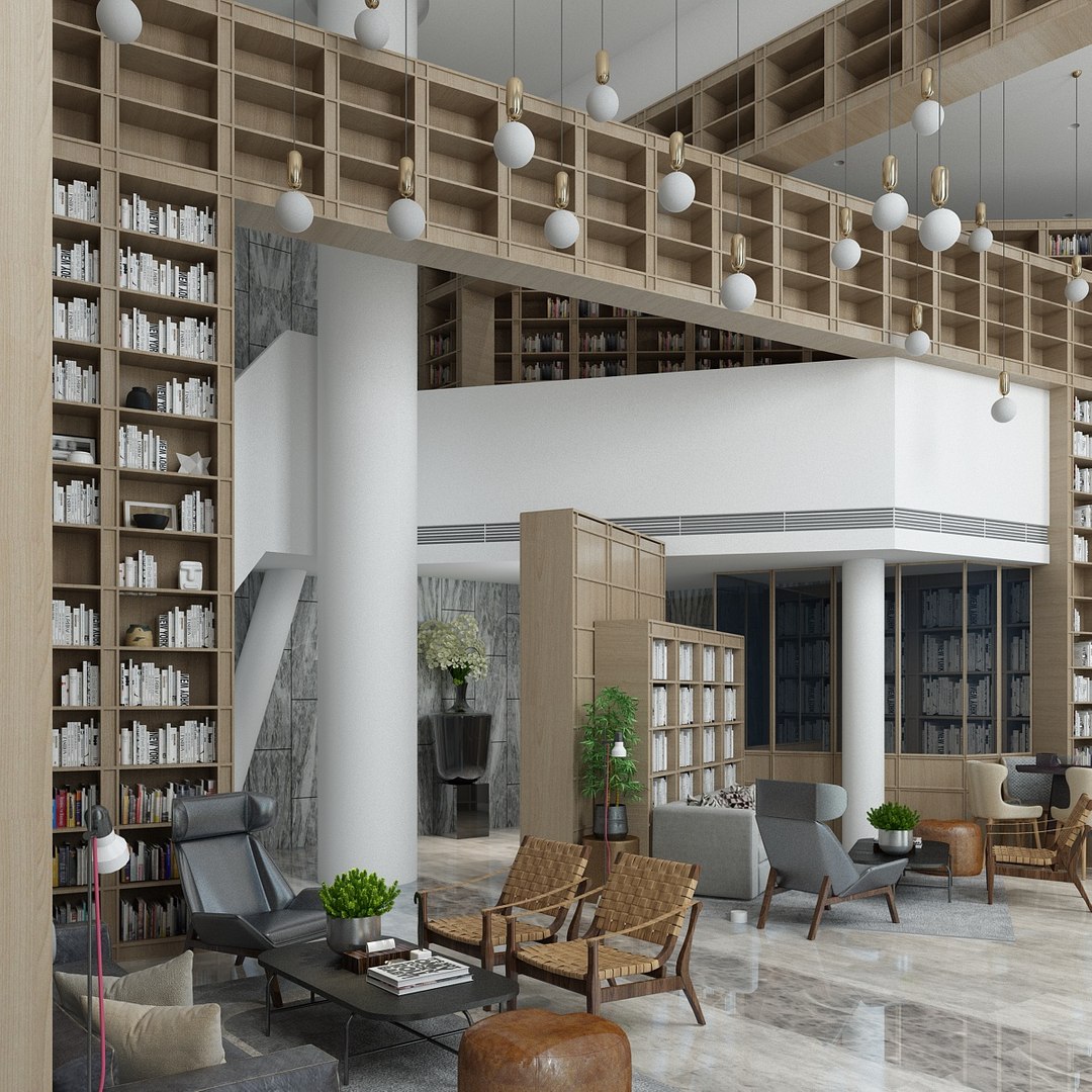 Library Lounge Modelo 3D - TurboSquid 1973123