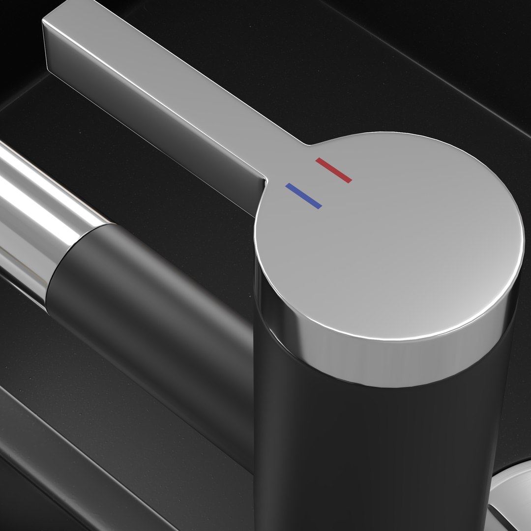 Sink Blanco AXIA III 6 S And Mixer Blanco LINEE-S1 3D Model ...