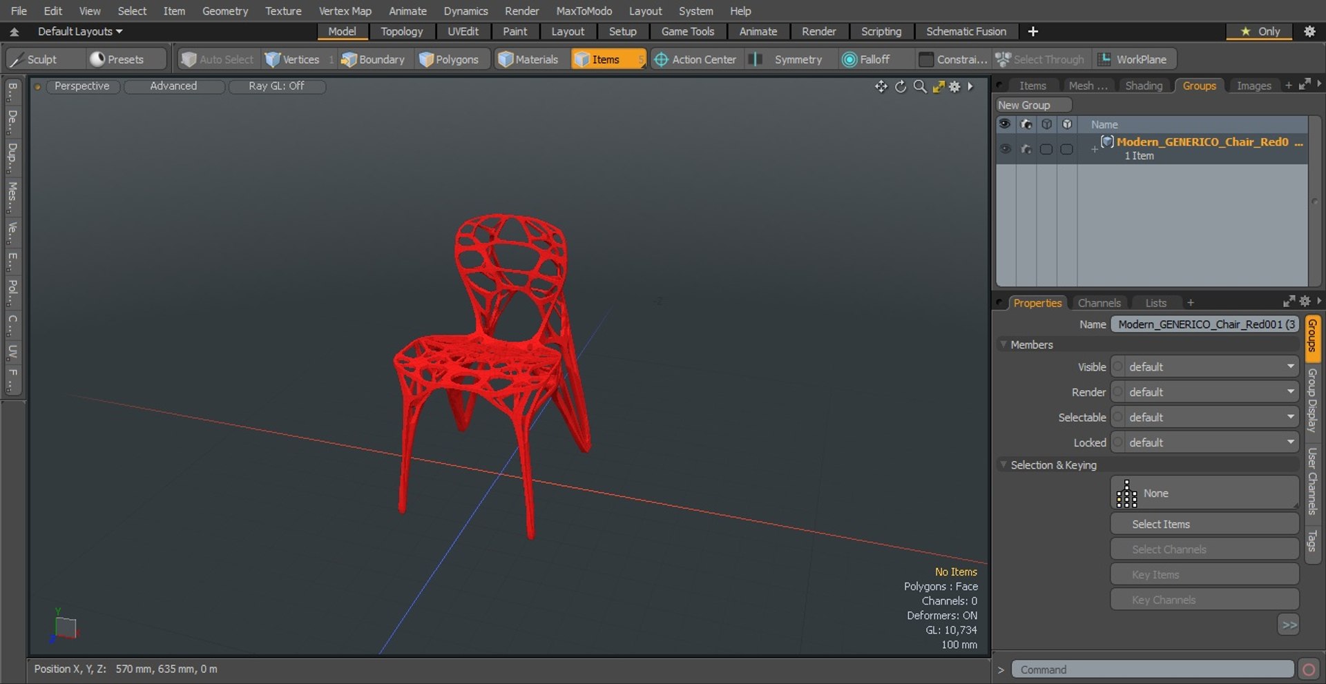 3D Model Modern GENERICO Chair Red - TurboSquid 1919674