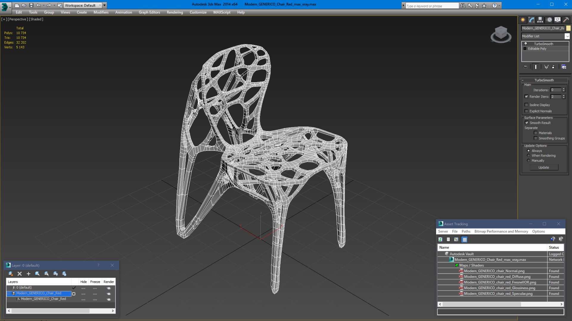 3D Model Modern GENERICO Chair Red - TurboSquid 1919674