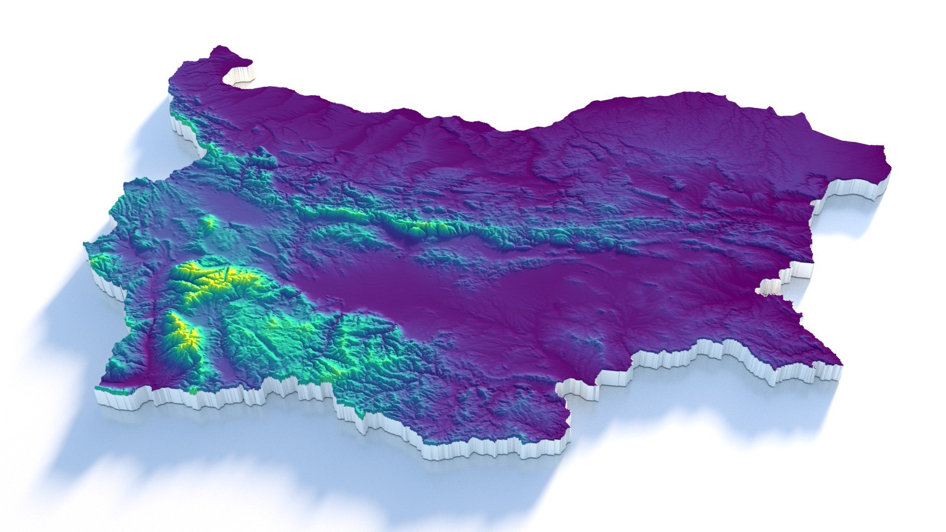 Bulgaria Terrain Map 3D - TurboSquid 2335465