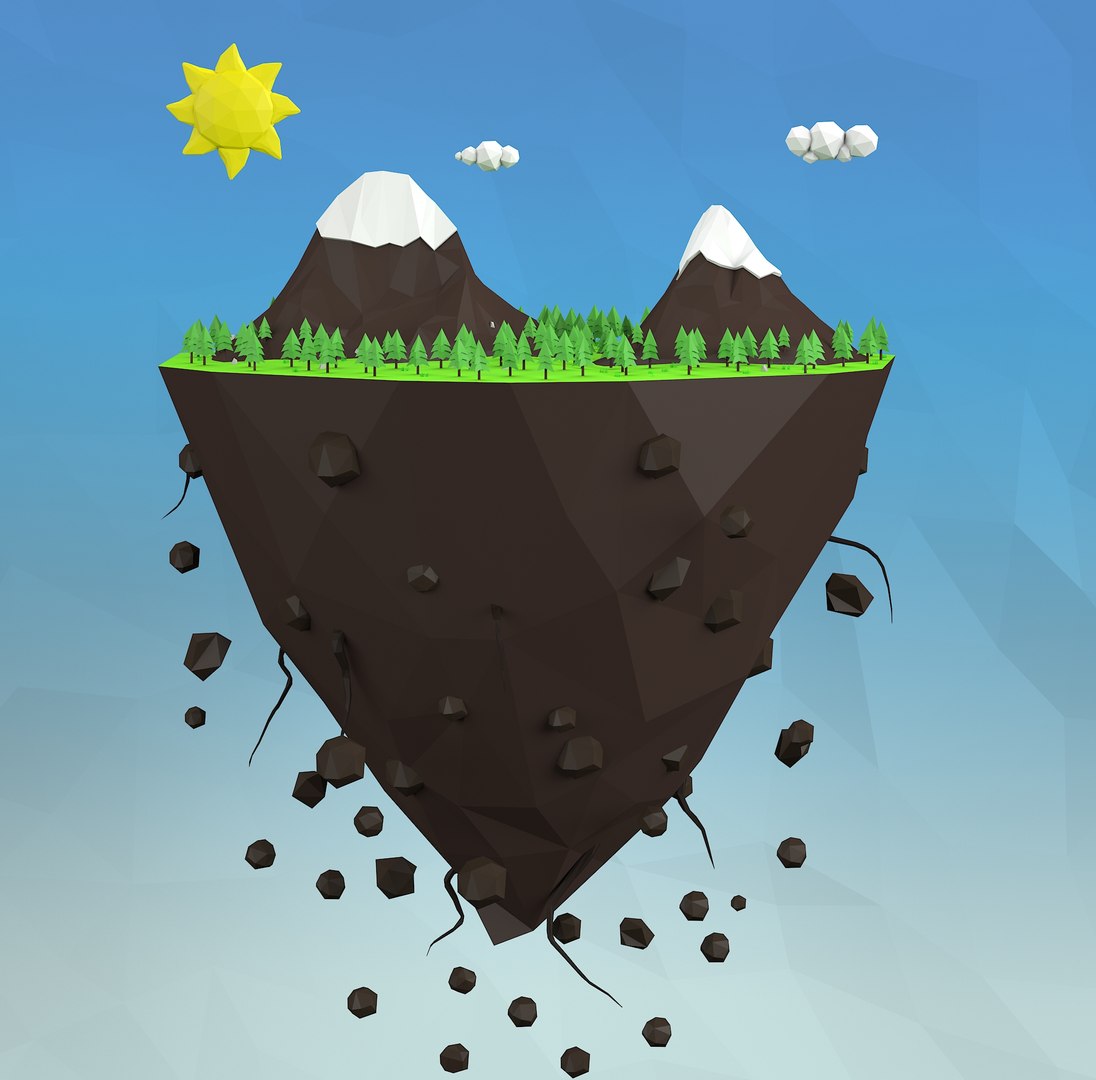 Cartoon flying island 3D model - TurboSquid 1272922