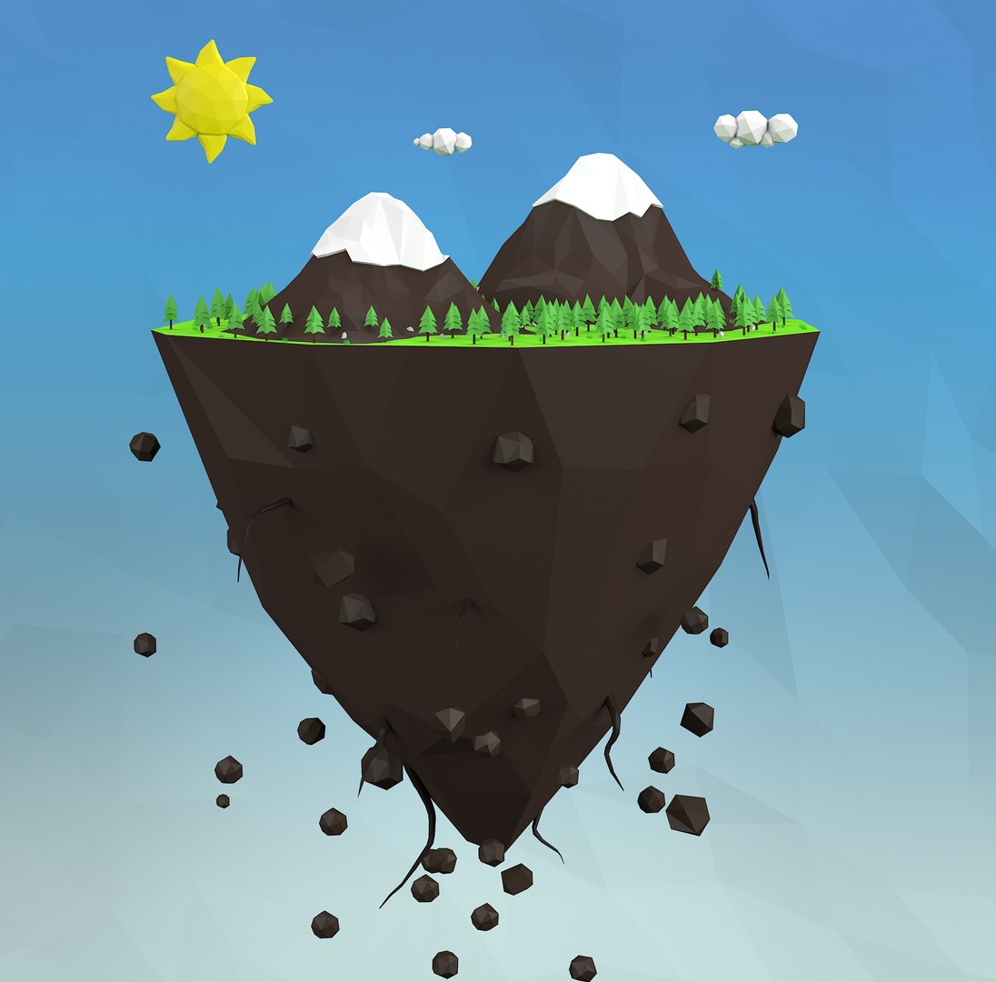 Cartoon flying island 3D model - TurboSquid 1272922