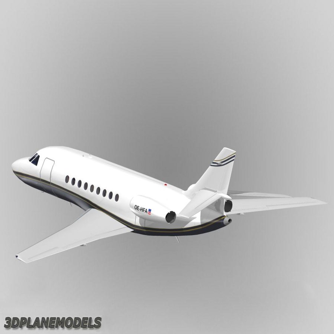 3d dassault falcon business jet model