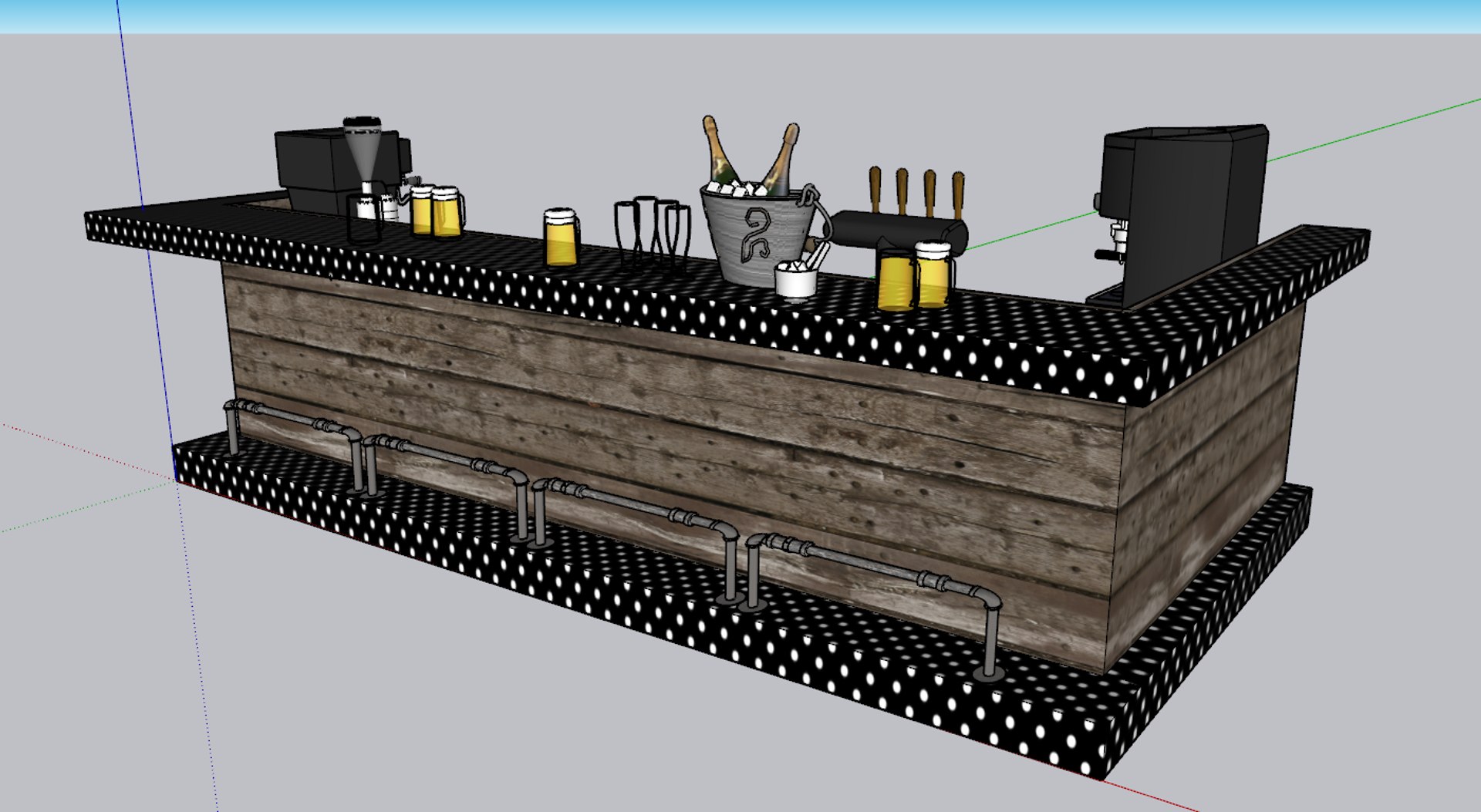 Industrial Bar Table 3D Model - TurboSquid 2297628