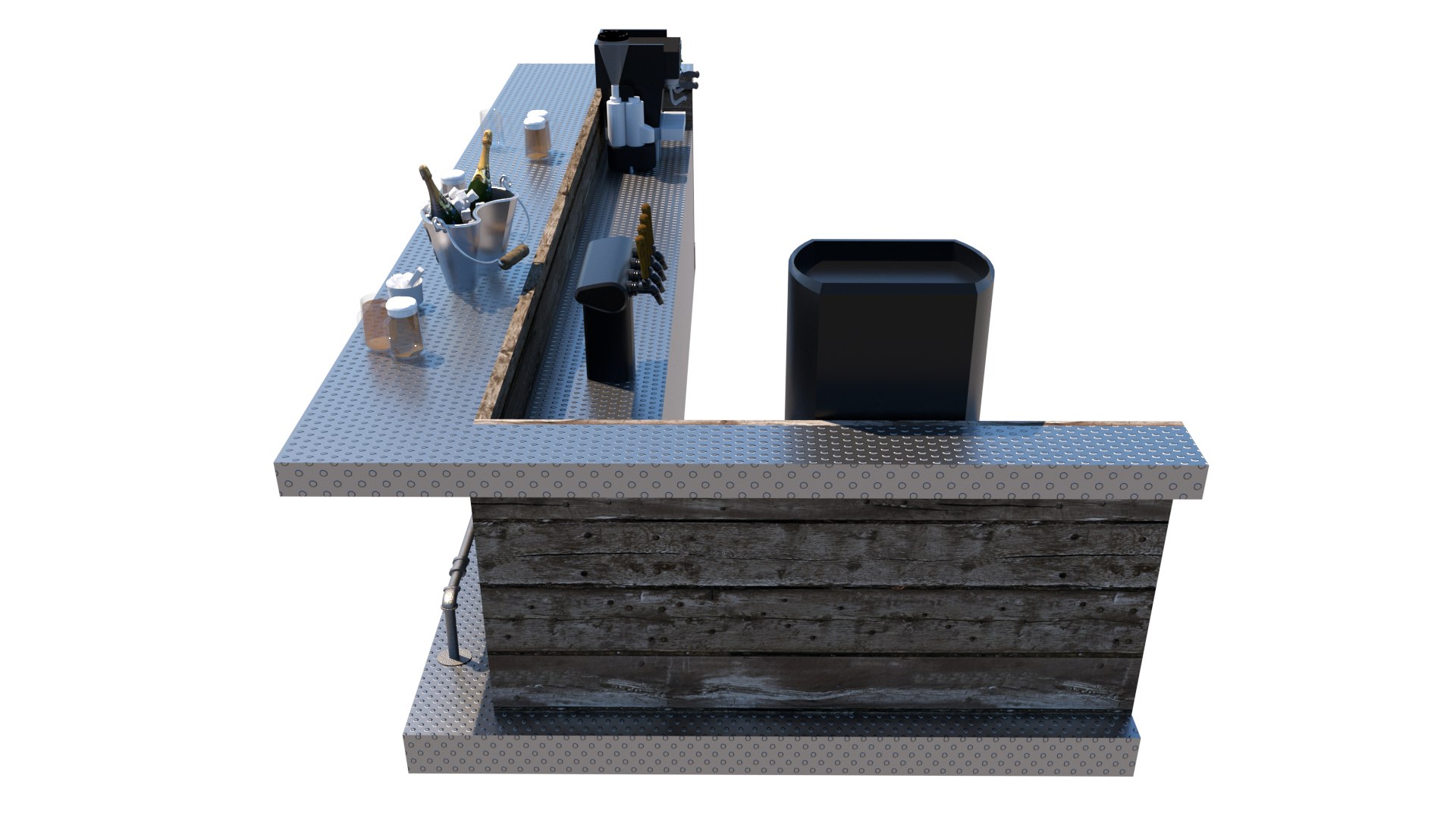 Industrial Bar Table 3D Model - TurboSquid 2297628