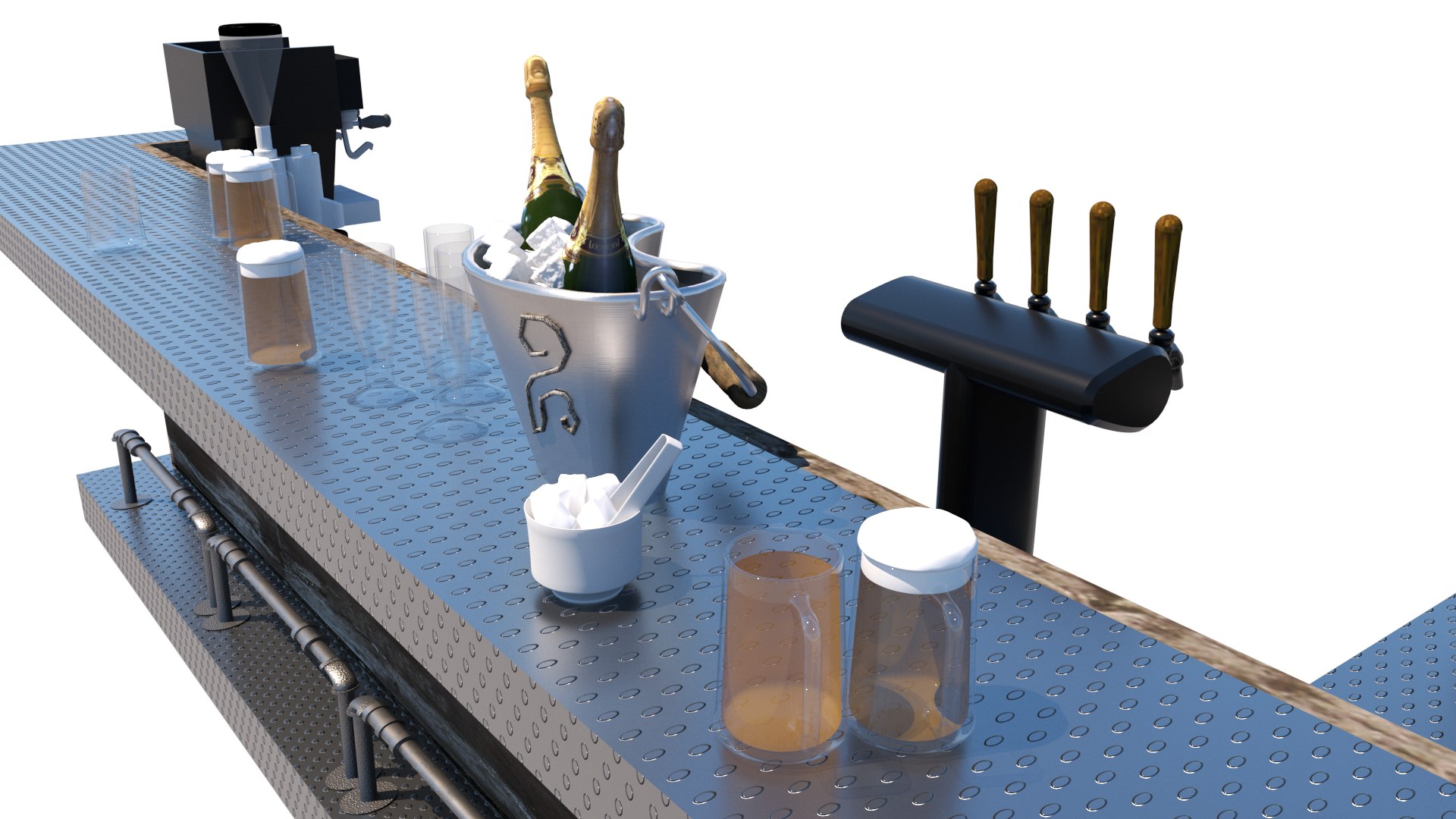 Industrial Bar Table 3D Model - TurboSquid 2297628
