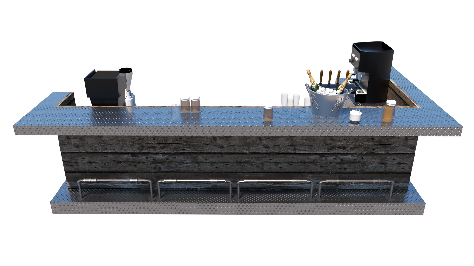 Industrial Bar Table 3D Model - TurboSquid 2297628