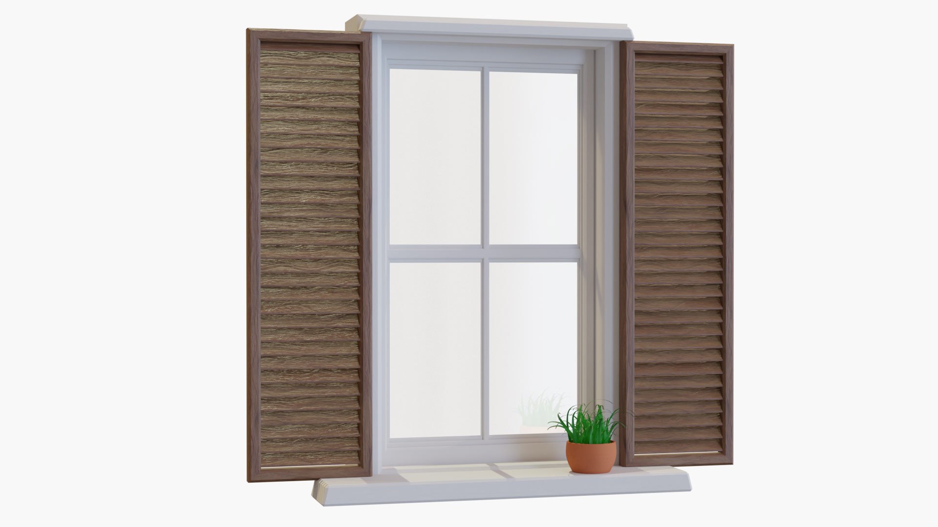 3D Model Window With Shutter - TurboSquid 2204477