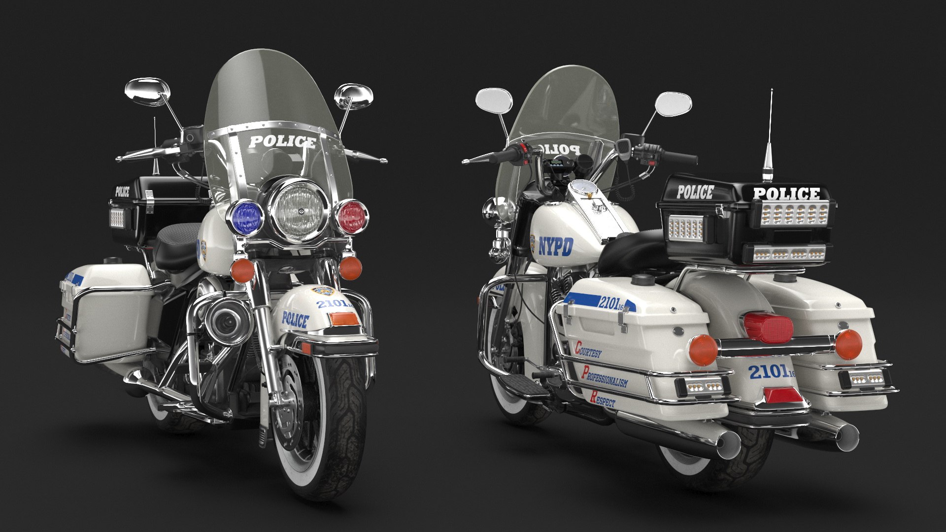 US NYPD Motorcycle Road King Rigged 3D Model - TurboSquid 2325596