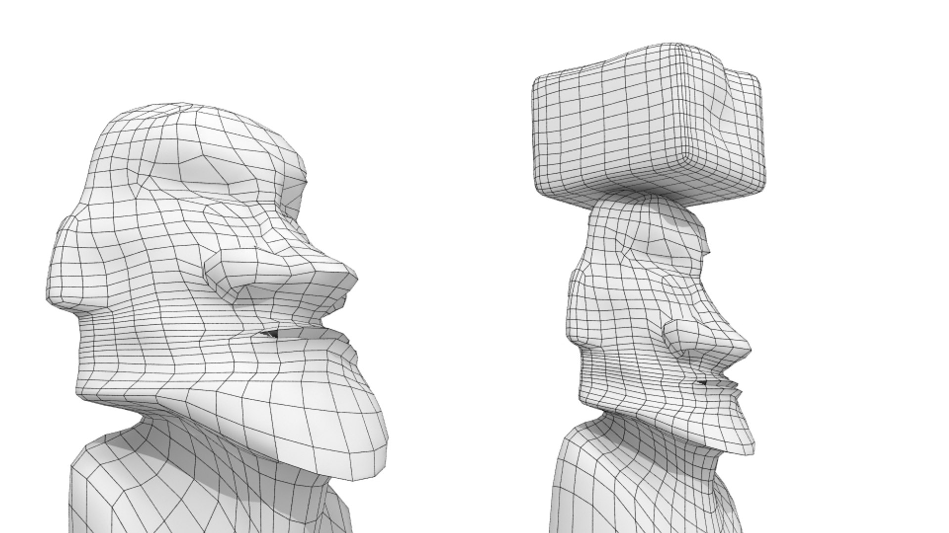 Moai Head 3d Lwo