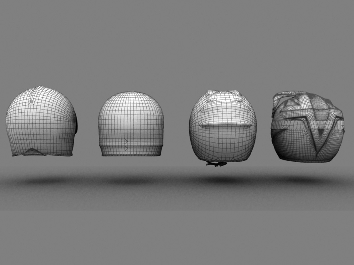 Helmets 3 3d Model