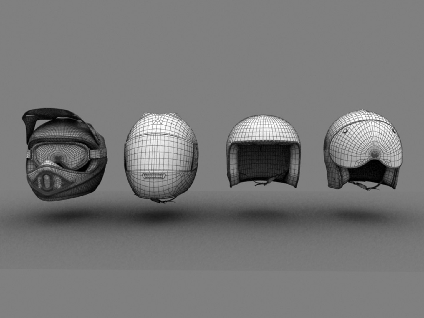 Helmets 3 3d Model