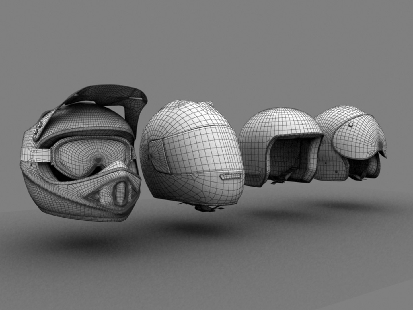 Helmets 3 3d Model