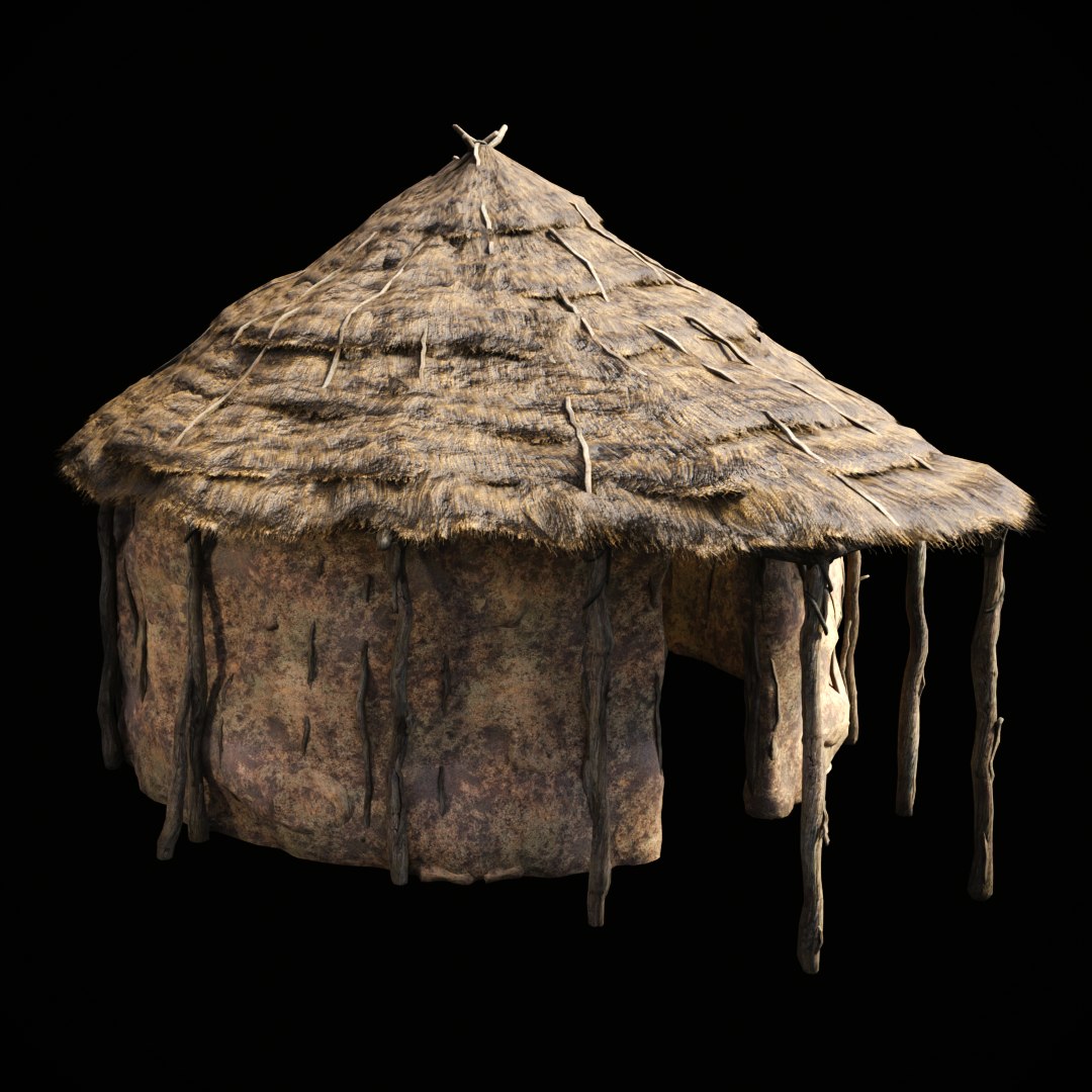 3D PRIMITIVE AFRICAN PRIMAL HUT SHELTER HOUSE COTTAGE COLLECTION Model ...